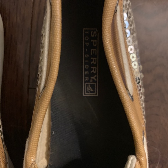 Sperry | Shoes | Sequin Sperrys In Silver And Tan Size 8 | Poshmark